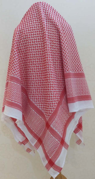 Men's Arab "Shemagh" (Head Scarf) - Red and White - Middle Eastern clo
